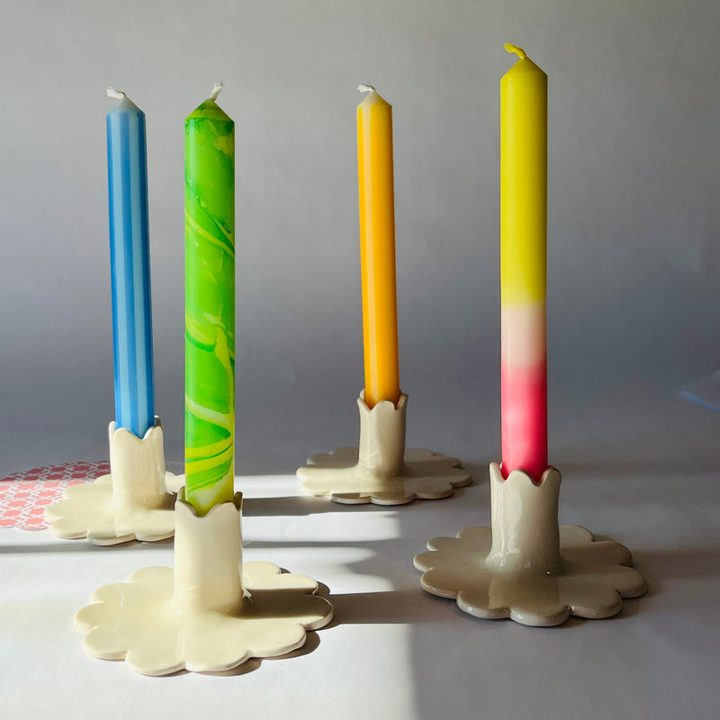 Blue/Yellow Taper Candles, Set of 3 – Madcap Cottage